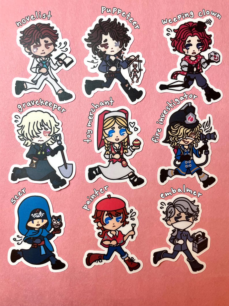 Identity V Stickers - IDV Survivor Chibi Characters Vinyl Matte ...