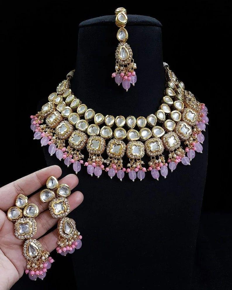 Sabyasachi Inspired Designer Kundan Set, Green Kundan Choker, Kundan ...