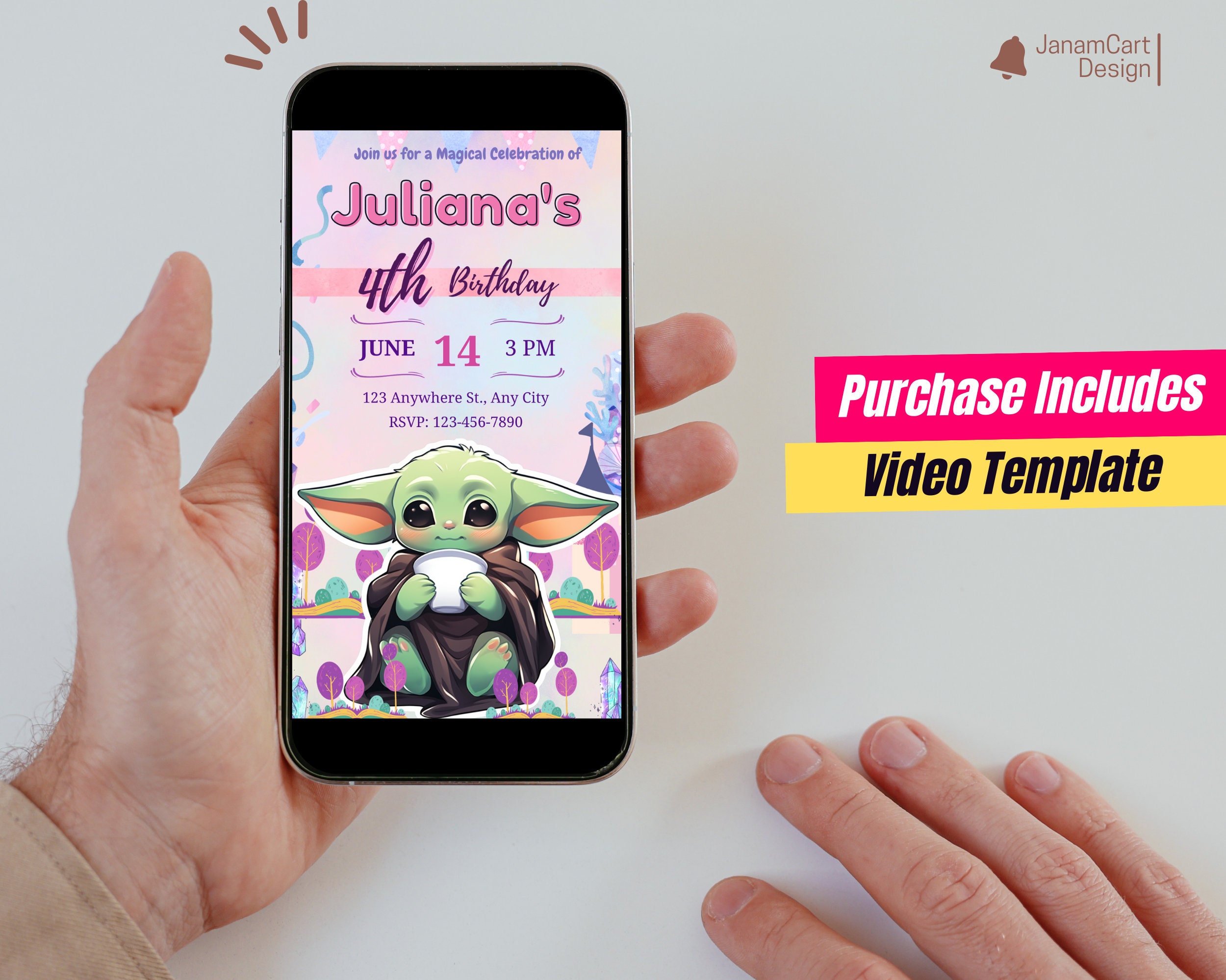 Grogu Party Invitation Starwars Baby Yoda Grogu Invitation - Etsy