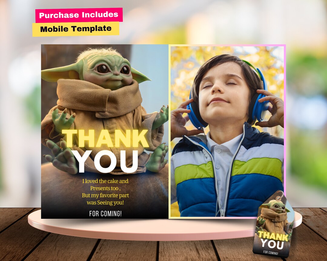 Grogu Party Invitation Starwars Baby Yoda Grogu Invitation - Etsy