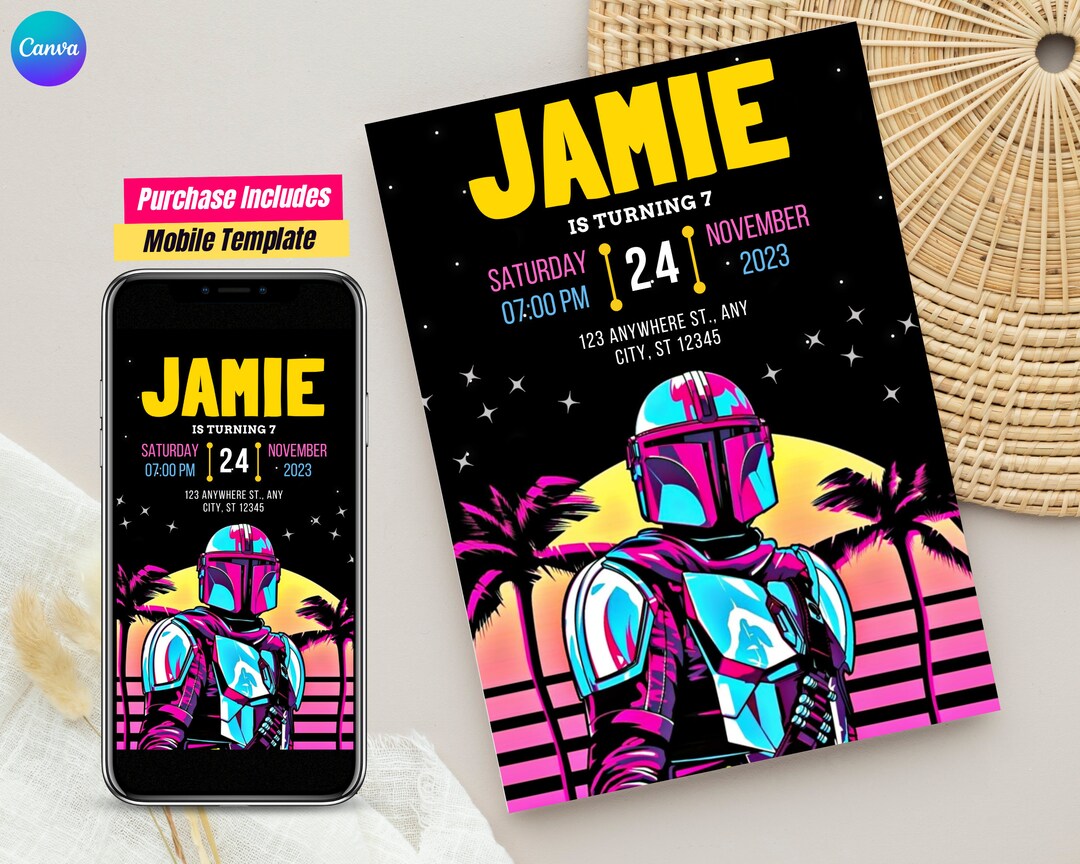 Editable Star War Birthday Invitation Template Starwars - Etsy