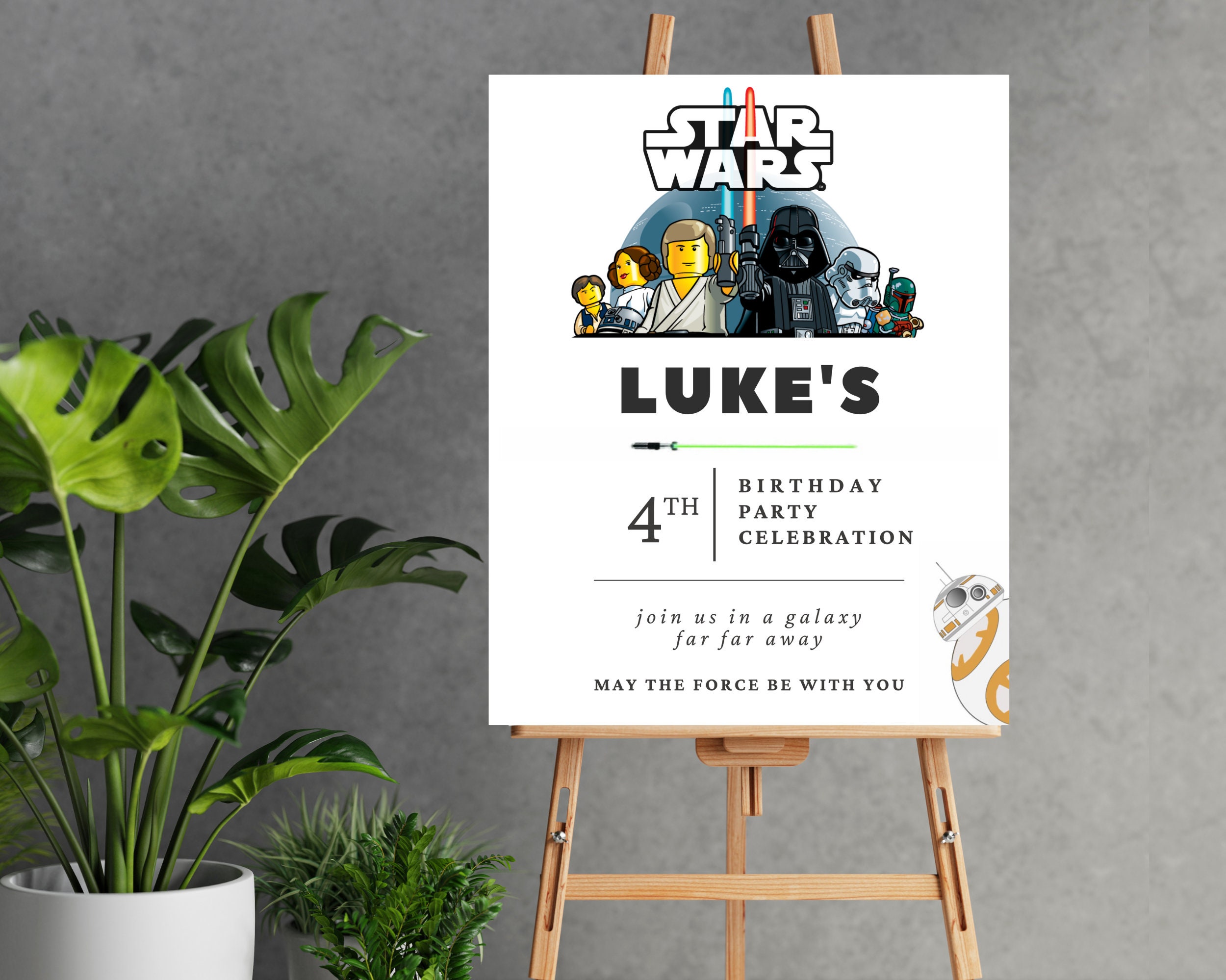 Star Wars Welcome Birthday Card Instant Download Canva Template Star ...