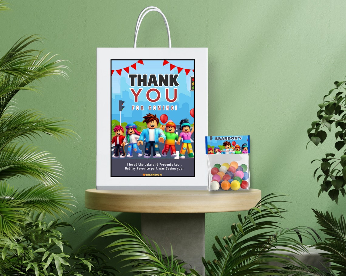 Roblox Chip Bags Label Roblox Kids Birthday Chip Bag, Editable Roblox ...