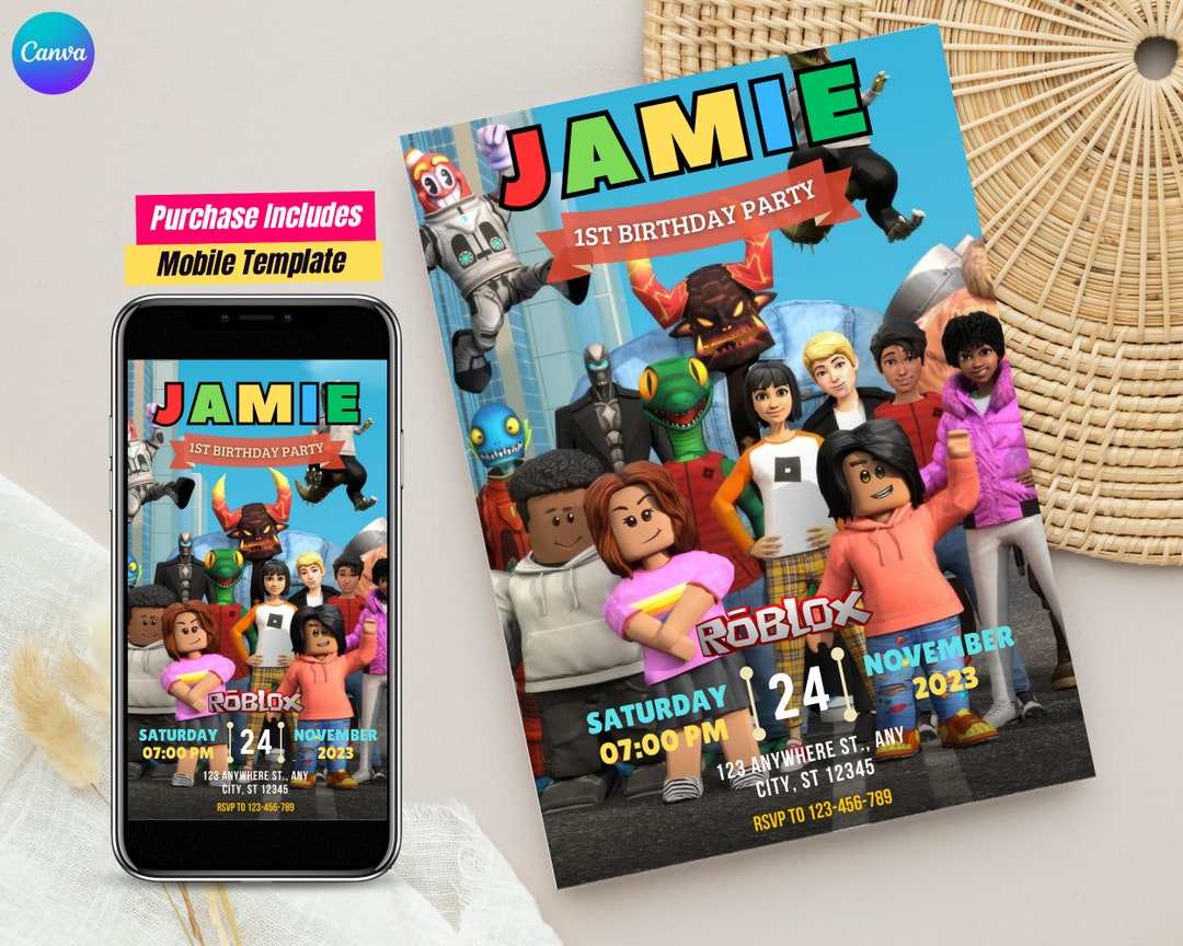 Roblox Birthday Banner Roblox Birthday Card Roblox Digital - Etsy