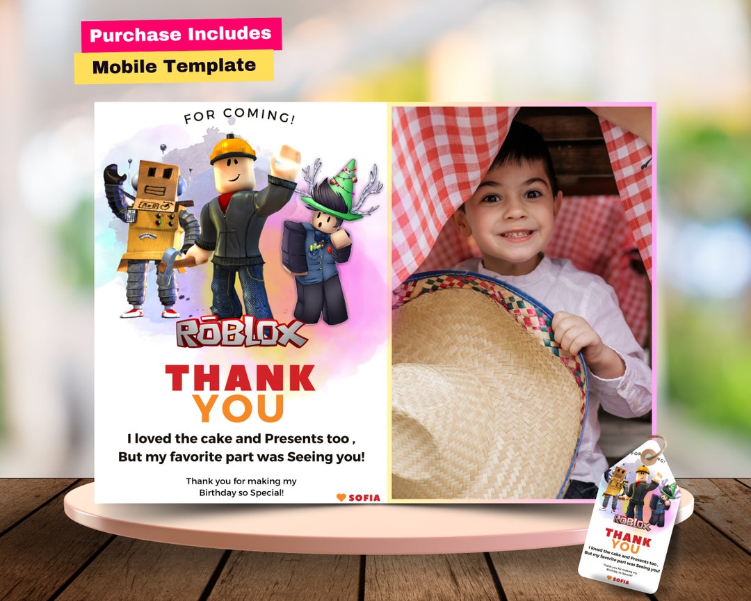 Roblox birthday invitation, roblox birthday invite, roblox party ...