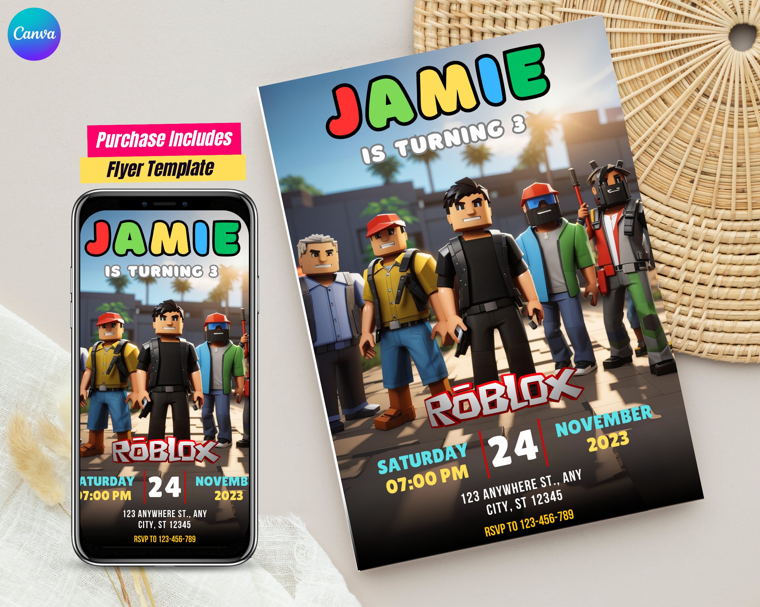 Roblox Birthday Invitation, Roblox Birthday Invite, Roblox Party ...