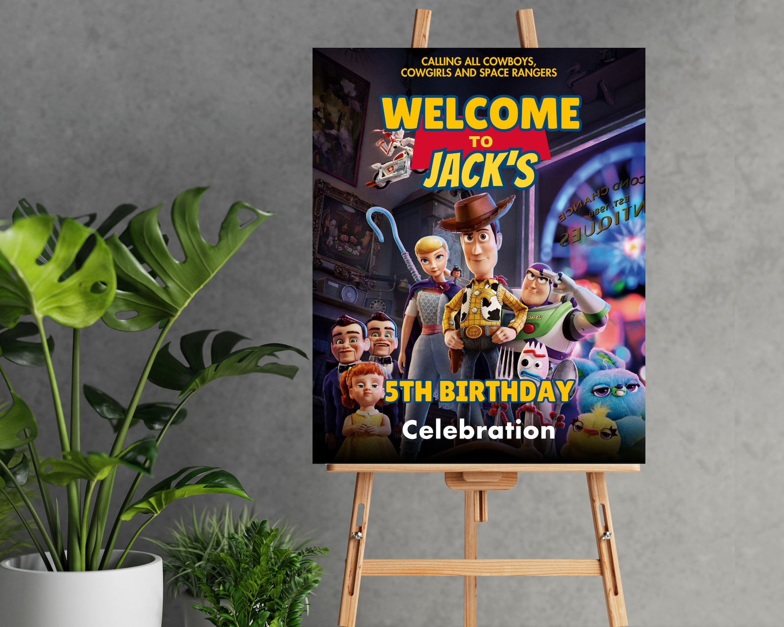 Editable Toy Story Welcome Sign Birthday Party Birthday Invitations Toy ...