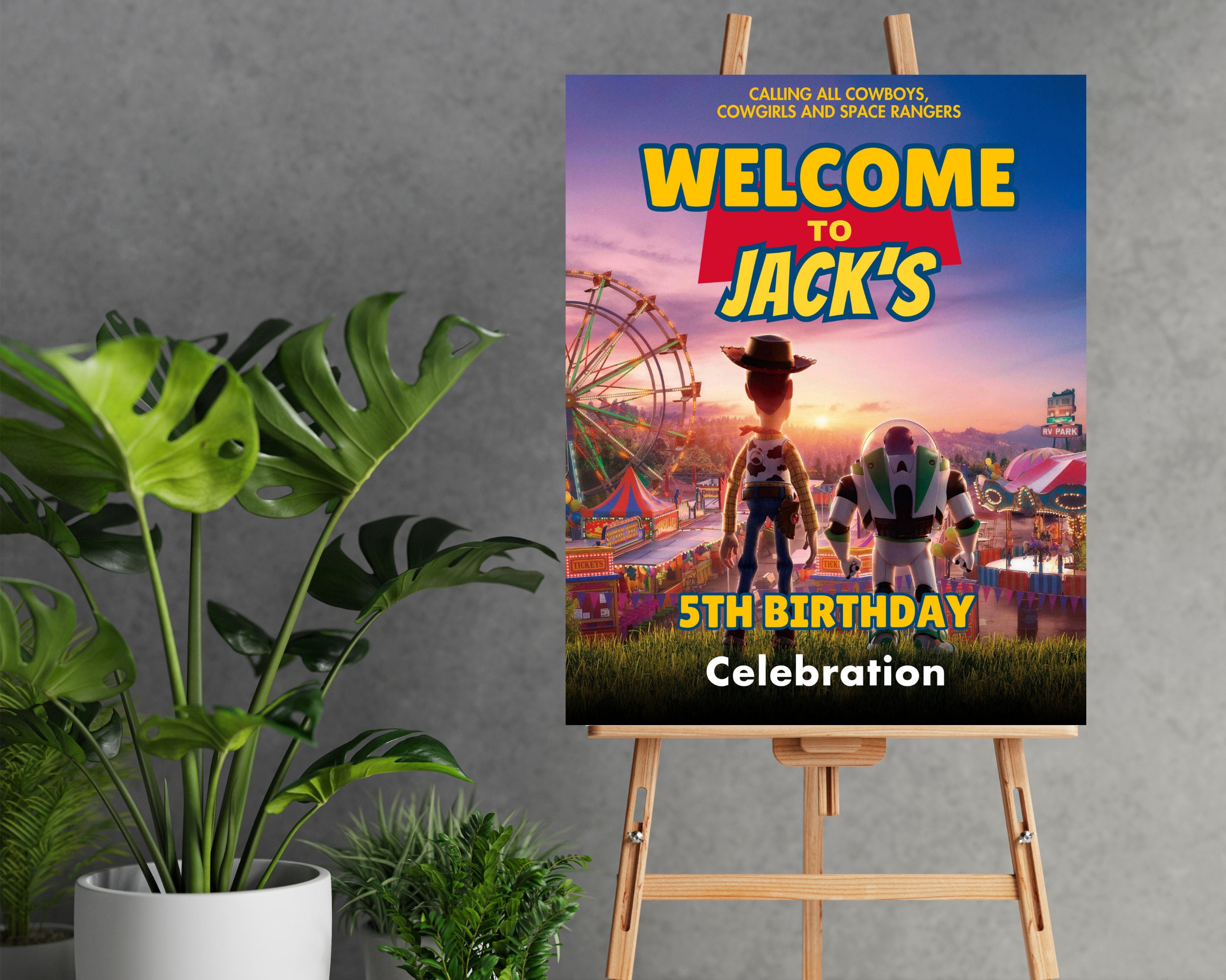 Toy Story Welcome Birthday Card Instant Download Canva Template Toy ...