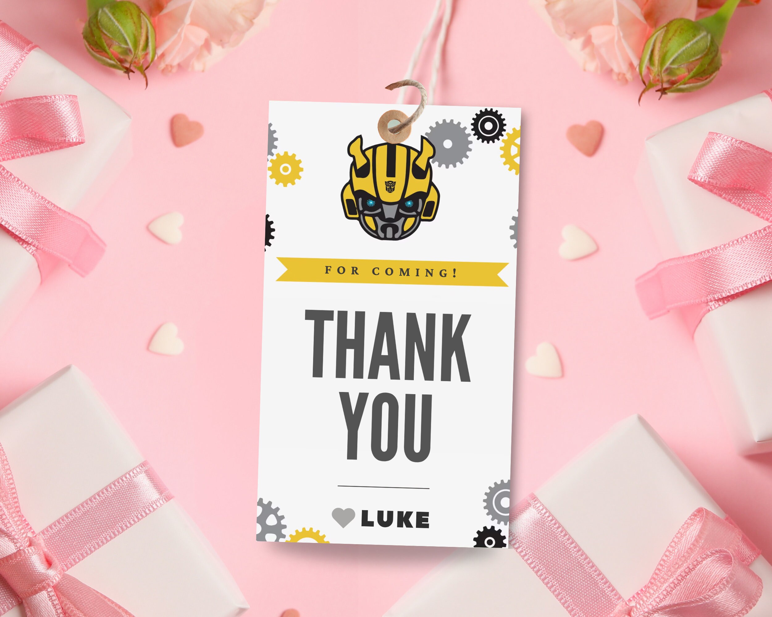 Transformers Birthday Tag Printable Transformers Thank You Bumblebee ...