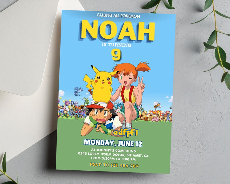 Editable Pikachu Birthday Invitation Digital Pikachu Evite Editable in ...