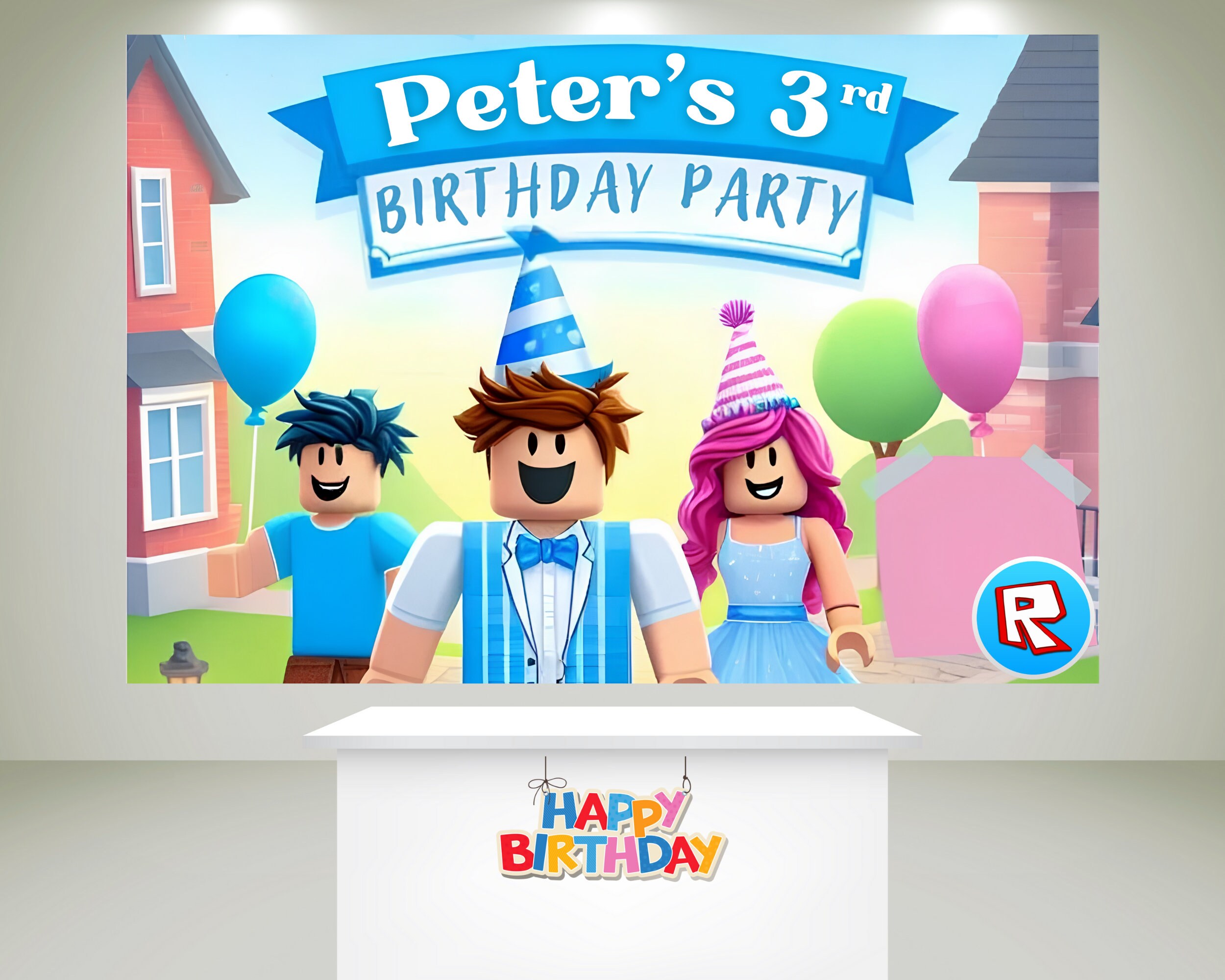 Custom Roblox Birthday Banner, Personalized Gaming Party Decoration ...