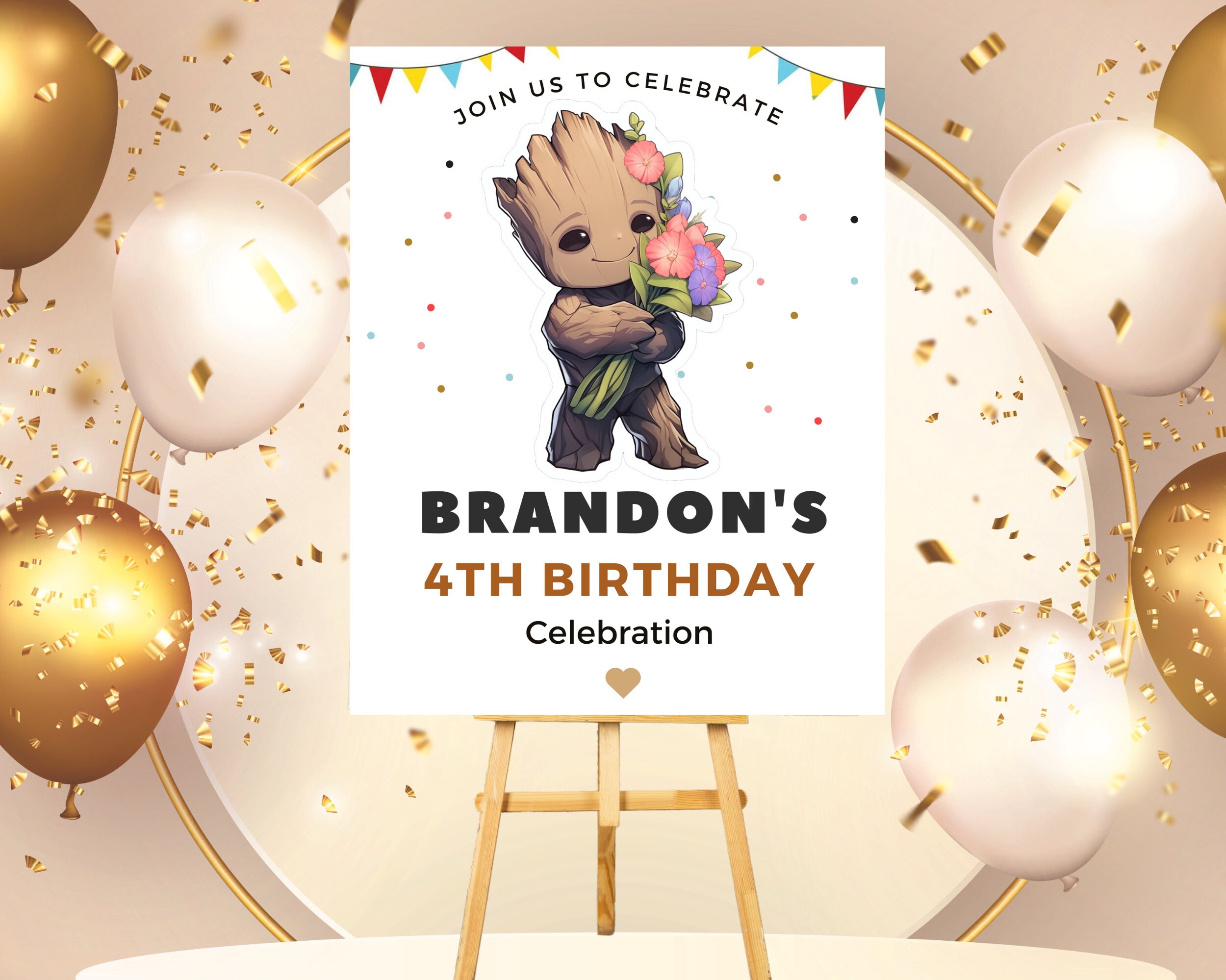 Editable Groot Welcome Sign Birthday Party Birthday Invitations Groot ...