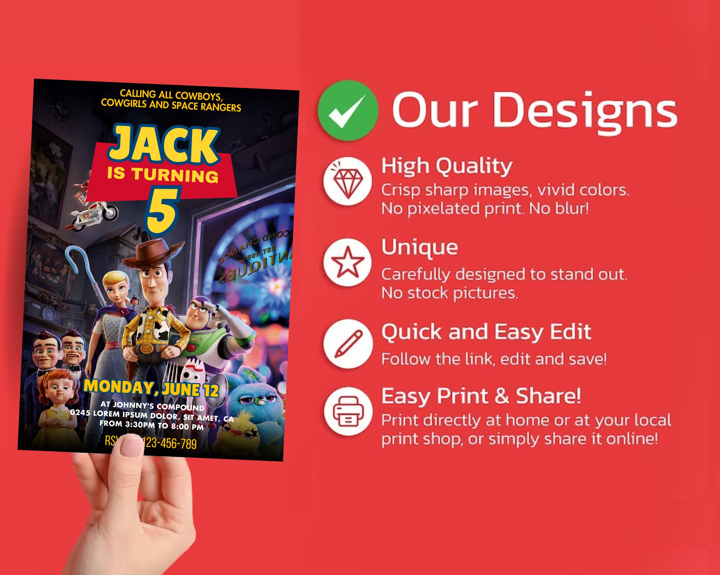 Editable Toy Story Welcome Sign Birthday Party Birthday Invitations Toy ...