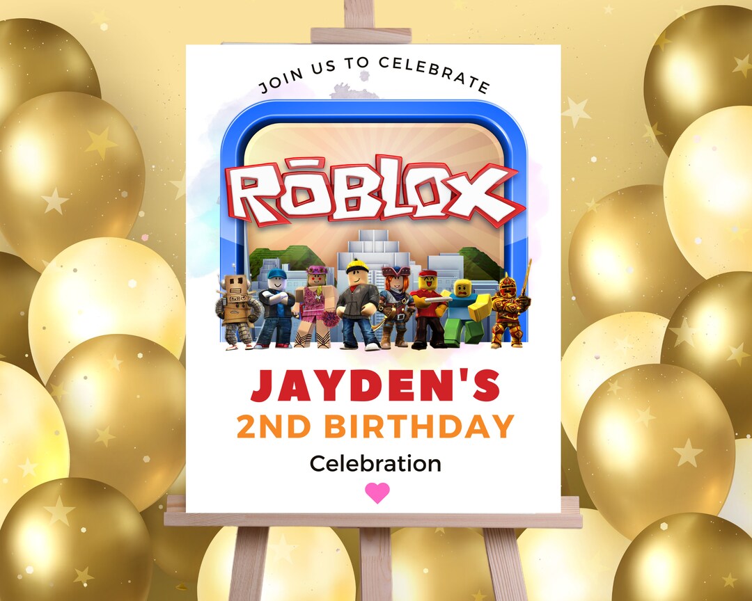 Roblox Birthday Banner, Roblox Birthday Card, Roblox Digital Download ...