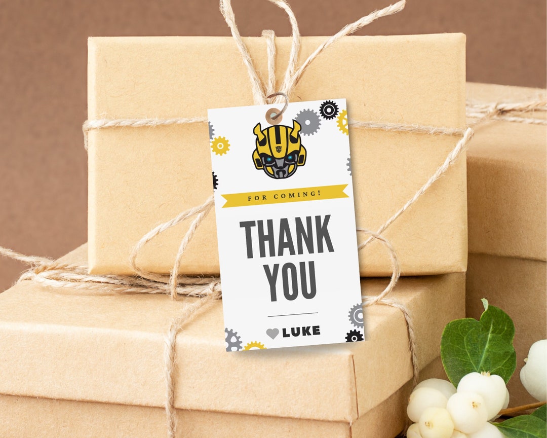 Transformers Birthday Tag Printable Transformers Thank You Bumblebee ...