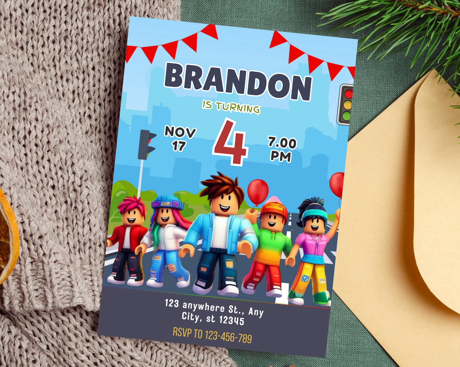 Roblox Birthday Invitation Roblox Birthday Invite Roblox Party ...