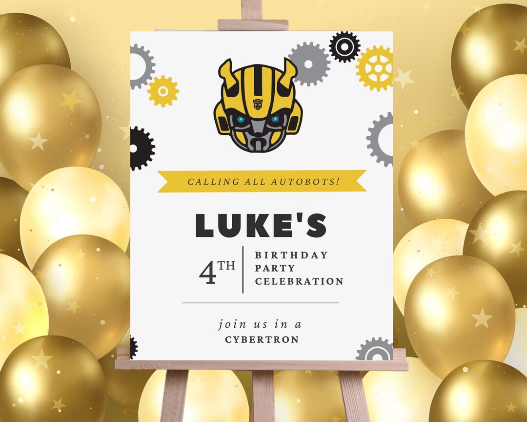 Editable Transformers Welcome Sign Birthday Party Birthday Invitations ...