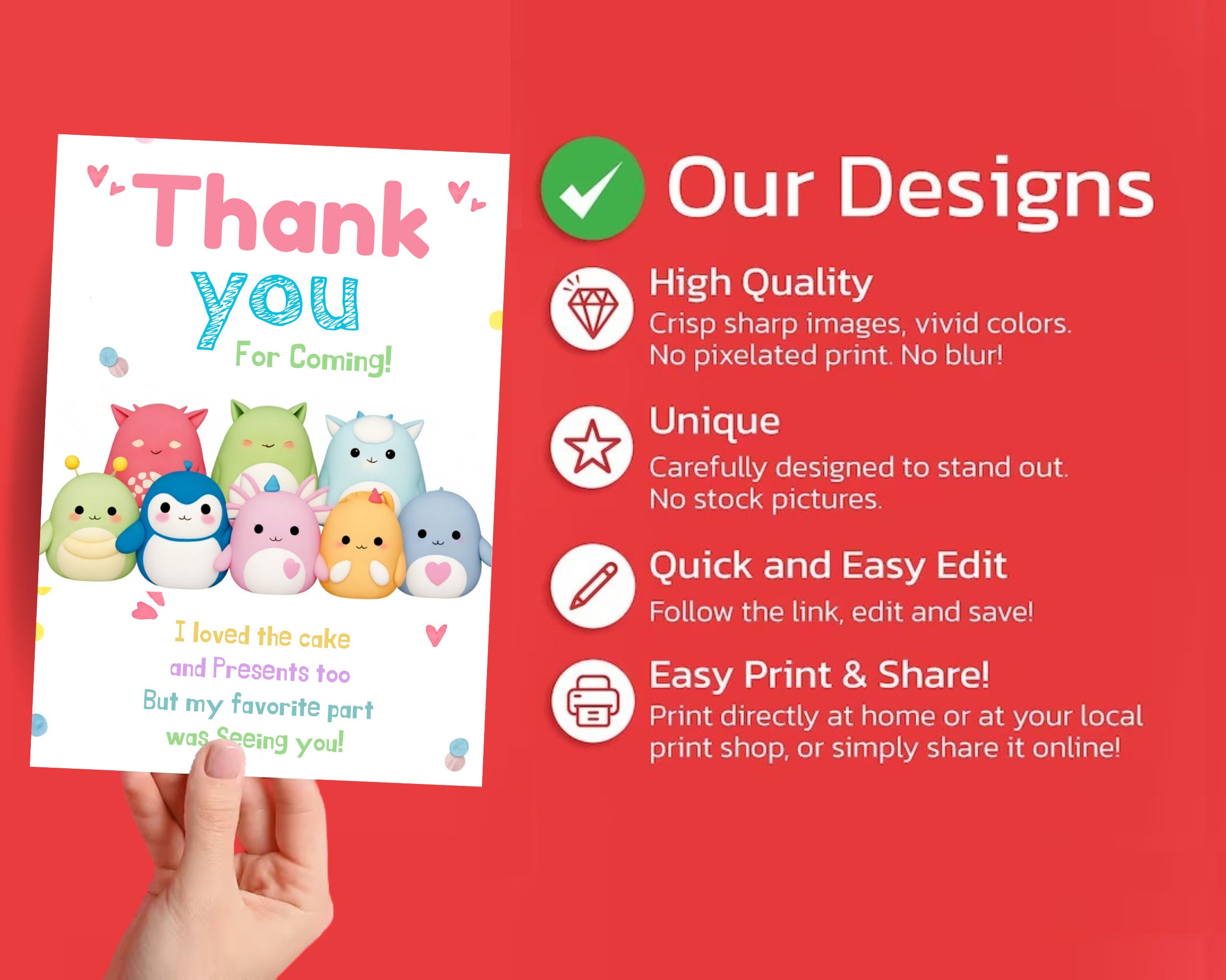 Squishmallows Themed Gift Tags Cute Customizable Tags for Birthday ...