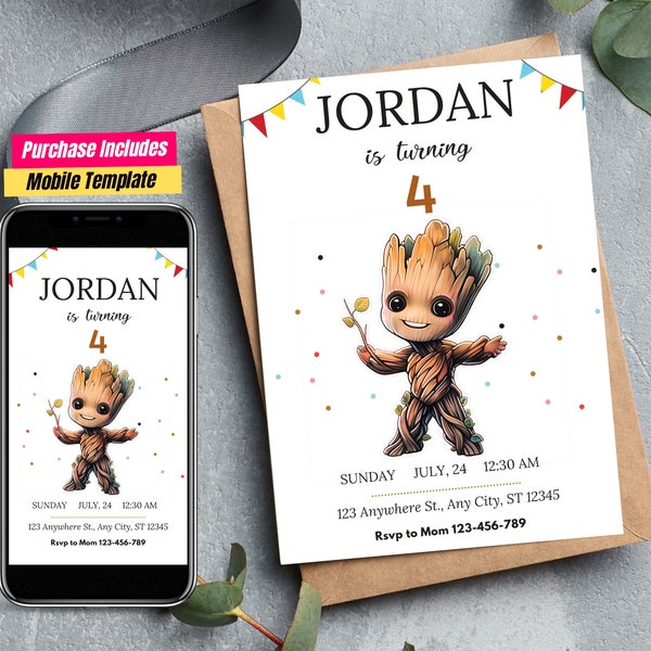 Groot Invitation - Etsy