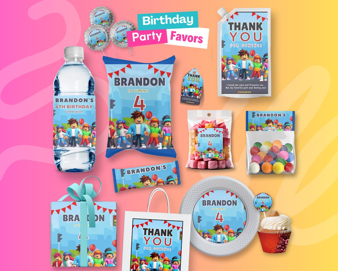Roblox Chip Bags Label Roblox Kids Birthday Chip Bag, Editable Roblox ...