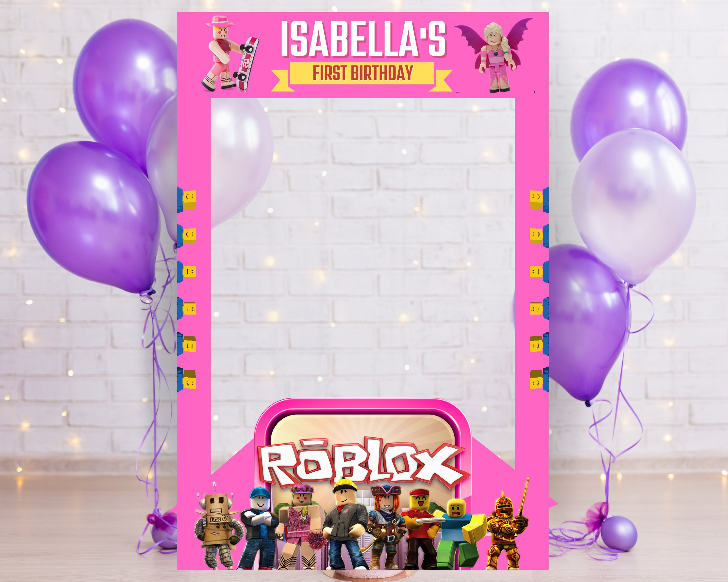 Roblox Themed Photo Booth Girly Gamer Design Roblox Photo Booth Prop ...