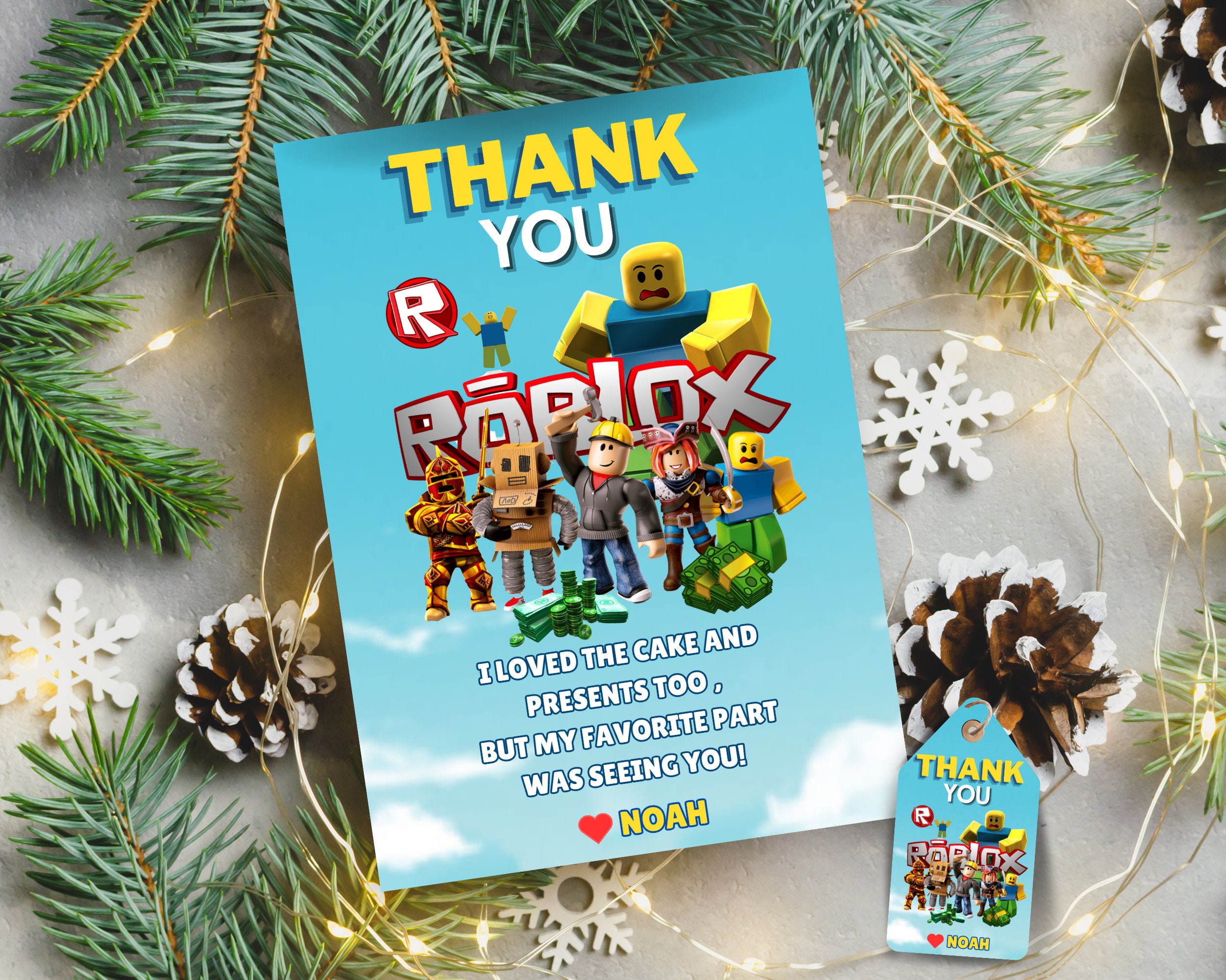 Roblox Thank You Cards Personalised Roblox Thankyou for Coming to My ...