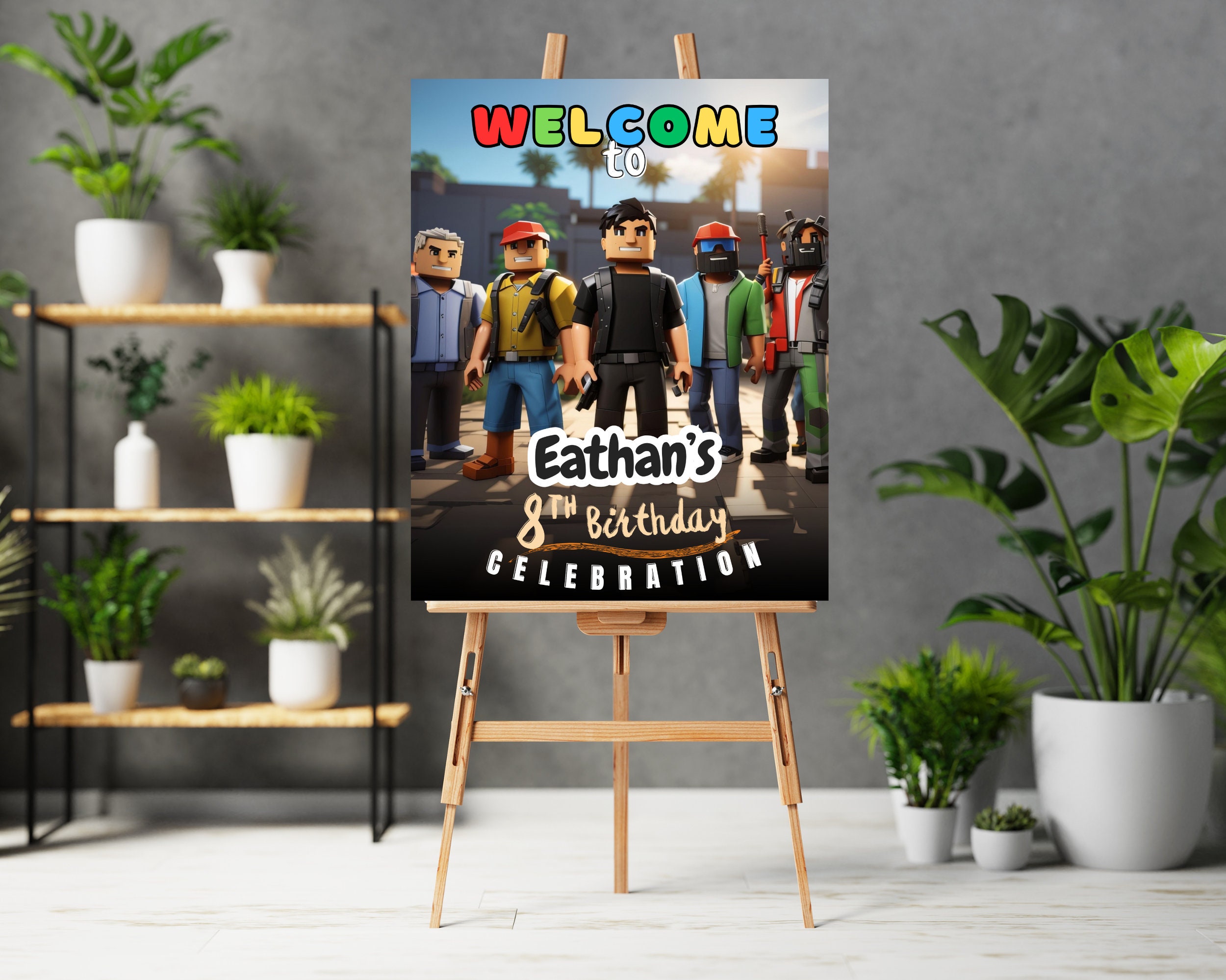 Roblox Birthday Invite Printable Personalized Welcome Card for Kids ...