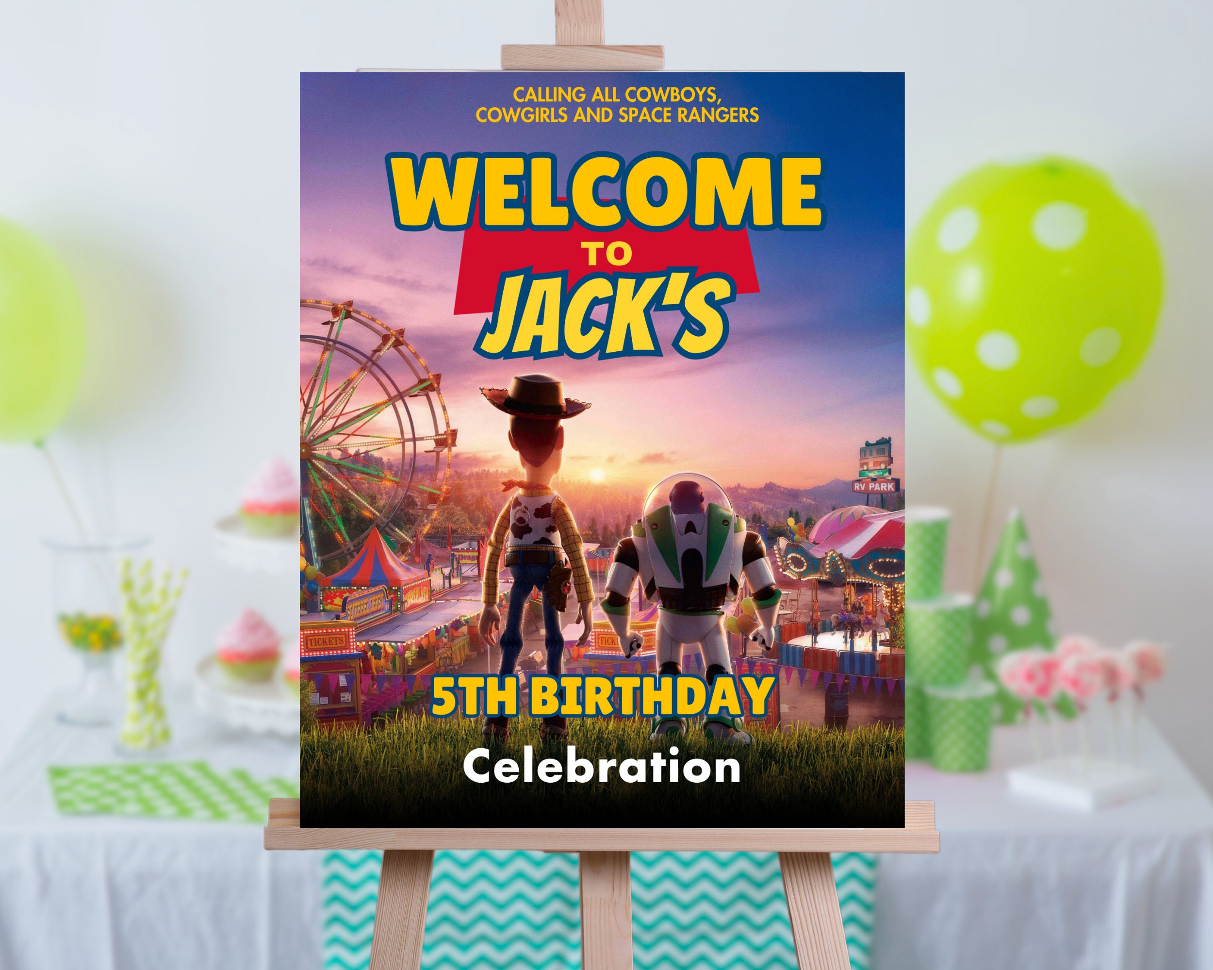 Toy Story Welcome Birthday Card Instant Download Canva Template Toy ...