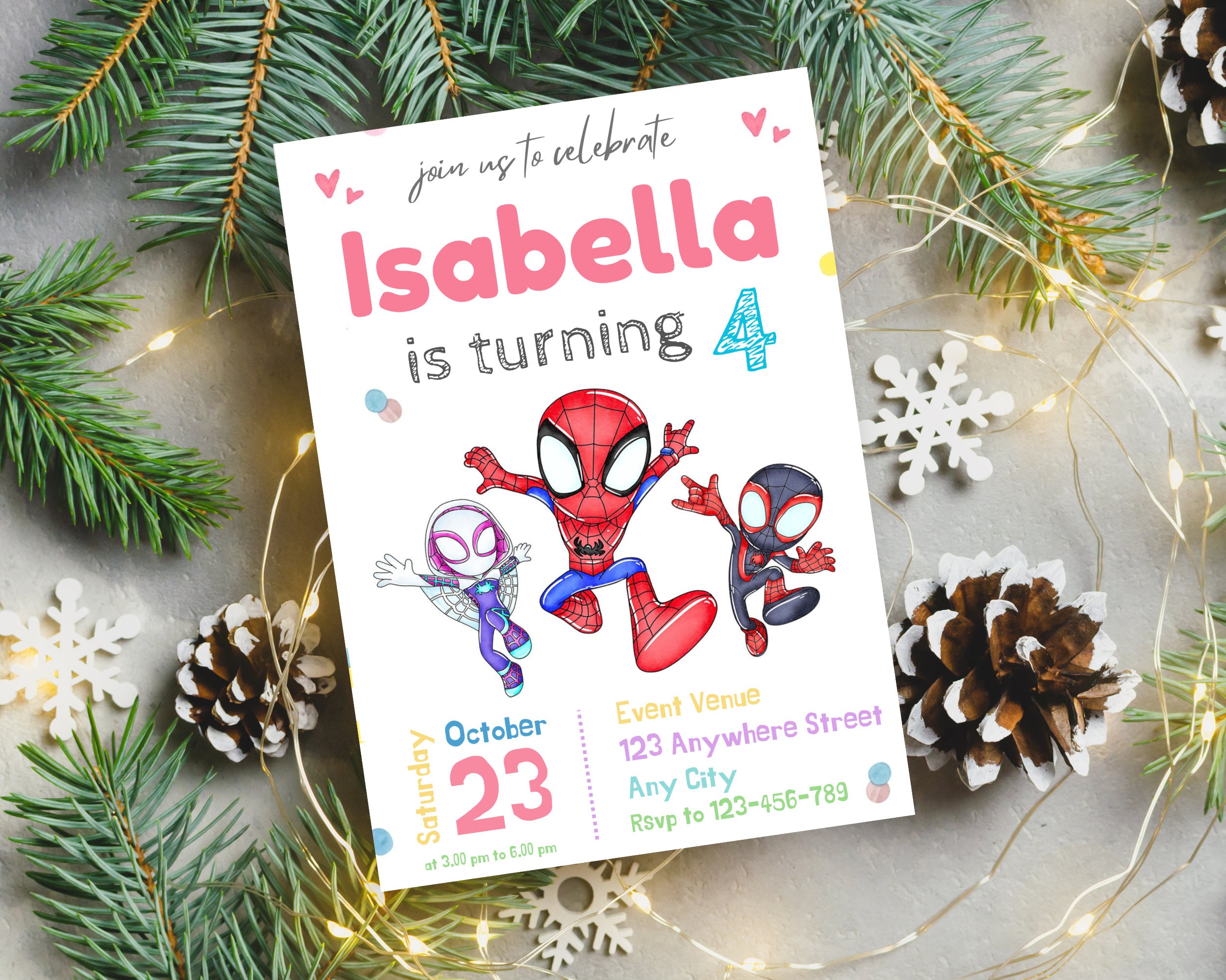 Spiderman Birthday Invitation, Spiderman Birthday Party, Spidey and His ...