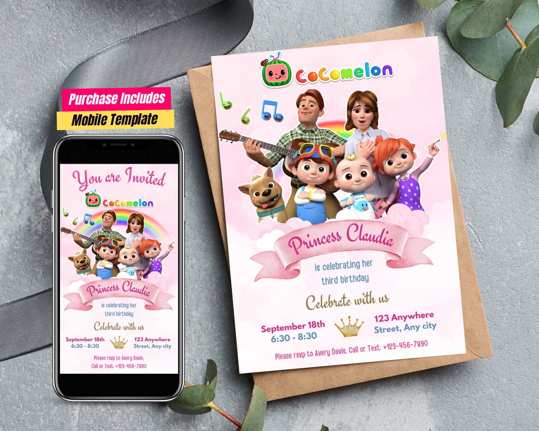 Coco Birthday Invitation Melon Cards, Personalized Cartoon-themed ...