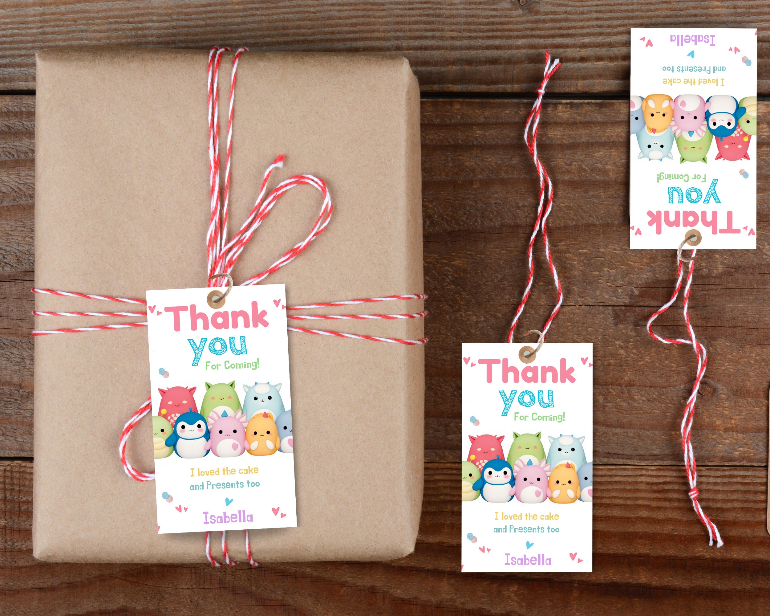 Squishmallows Themed Gift Tags Cute Customizable Tags for Birthday ...