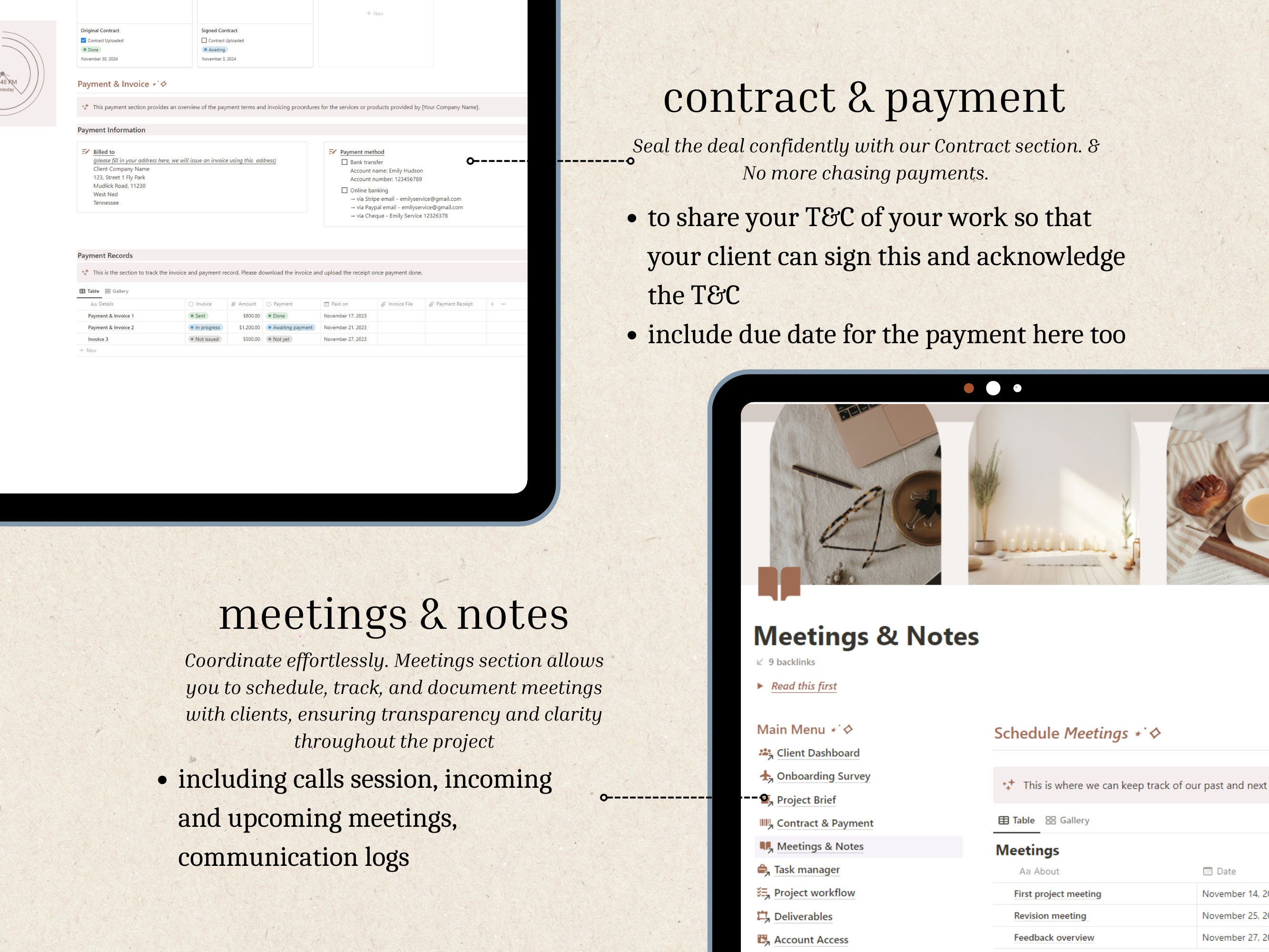 Client Dashboard Notion Template, Notion Client Portal Notion Template ...