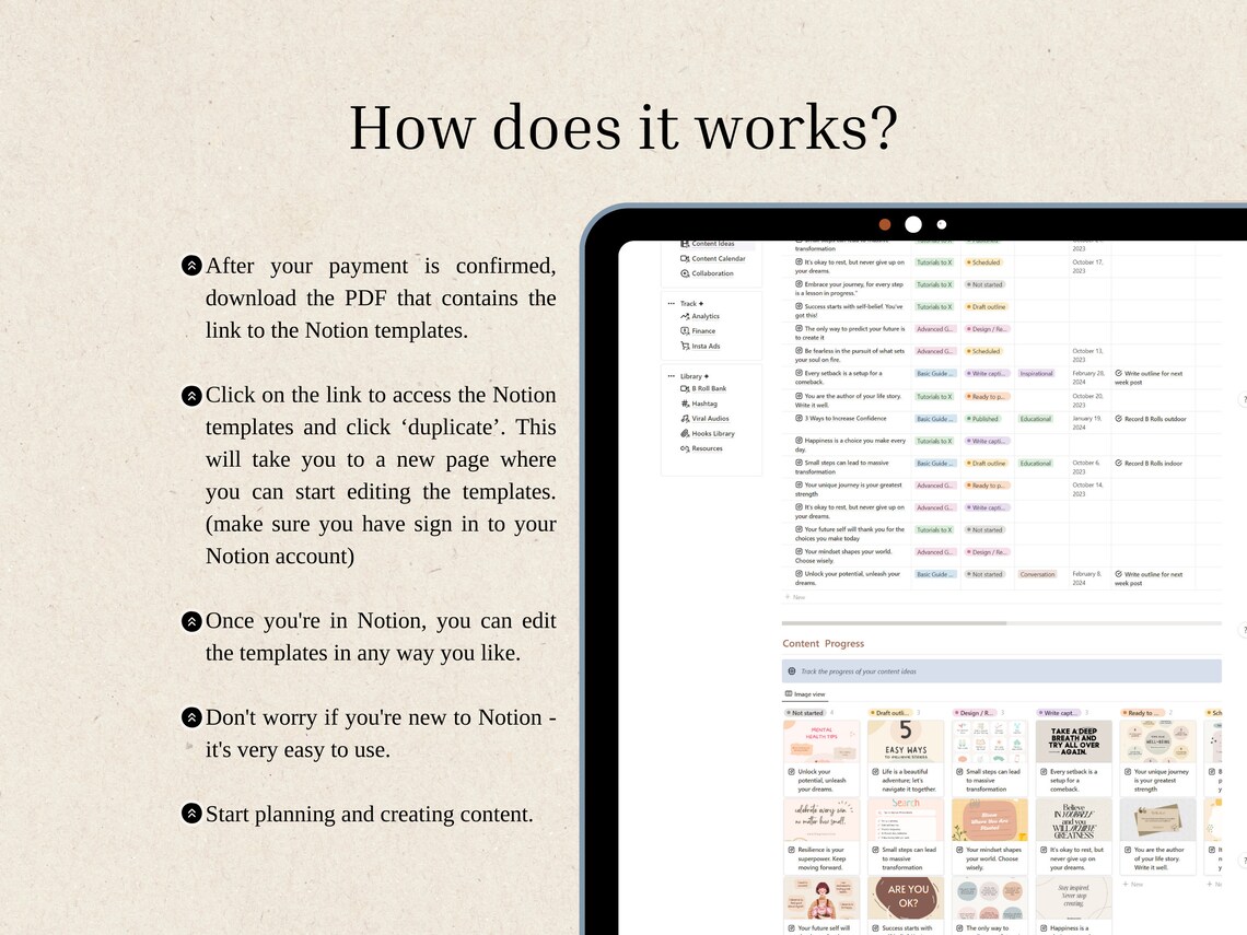 Notion Template Instagram Planner Notion Template Social Media Content ...