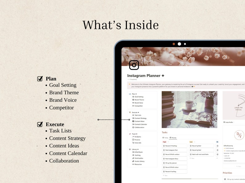 Notion Template Instagram Planner Notion Template Social Media Content ...