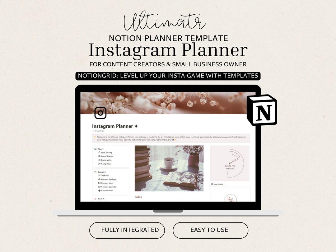 Notion Template Instagram Planner Notion Template Social Media Content ...