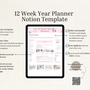 Notion Template 12 Week Year, Notion Goal Planner Template, Habit ...