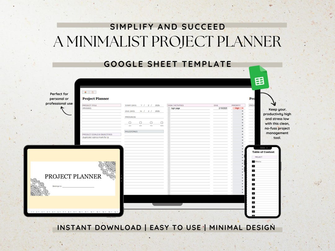 Project Tracker Google Sheet | Project Management Tool | Project ...