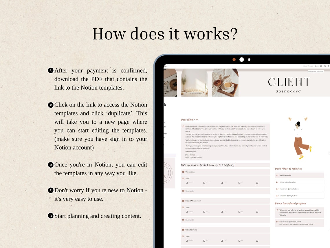 Client Dashboard Notion Template, Notion Client Portal Notion Template, Creative Client ...