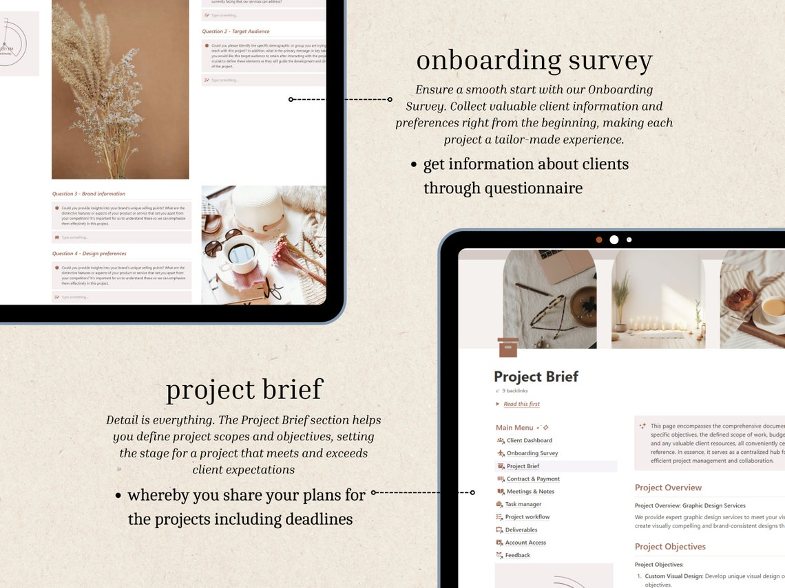 Client Dashboard Notion Template, Notion Client Portal Notion Template ...