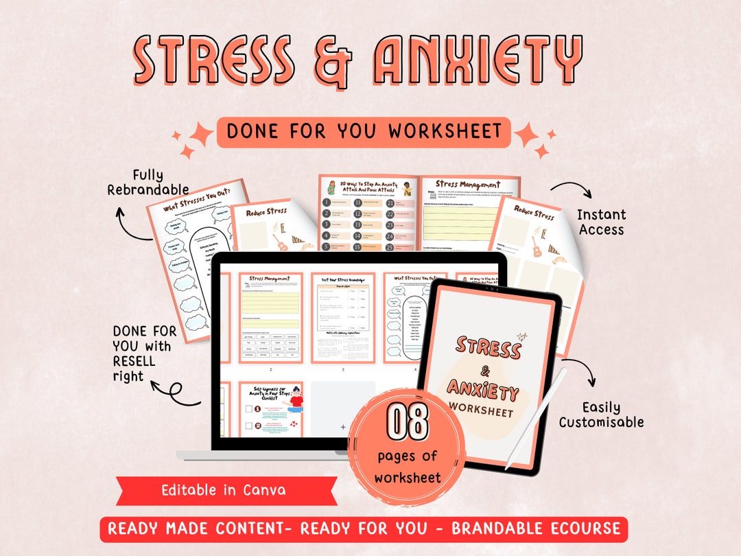 Stress and Anxiety Worksheet Done for You Coaching Program for Life ...