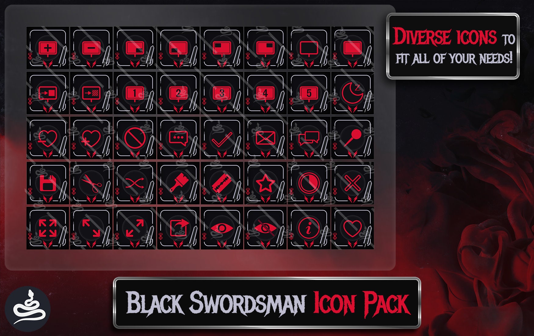 The Black Swordsman Stream Deck Icons - Etsy