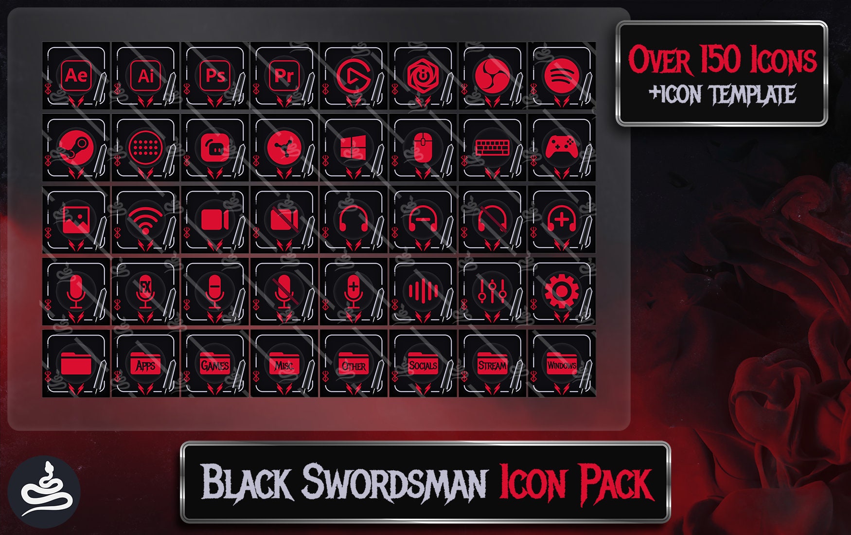 The Black Swordsman Stream Deck Icons - Etsy