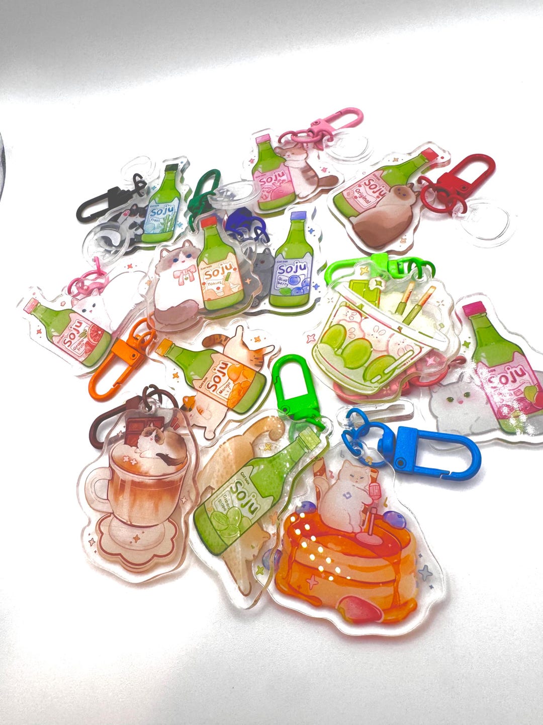 Soju Cat Acrylic Charms - Etsy
