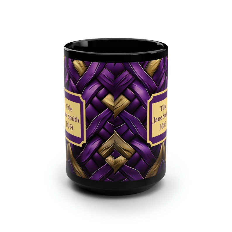 Personalized Mug With GREEK Letters. Dynamic Gold and Purple Braid ...