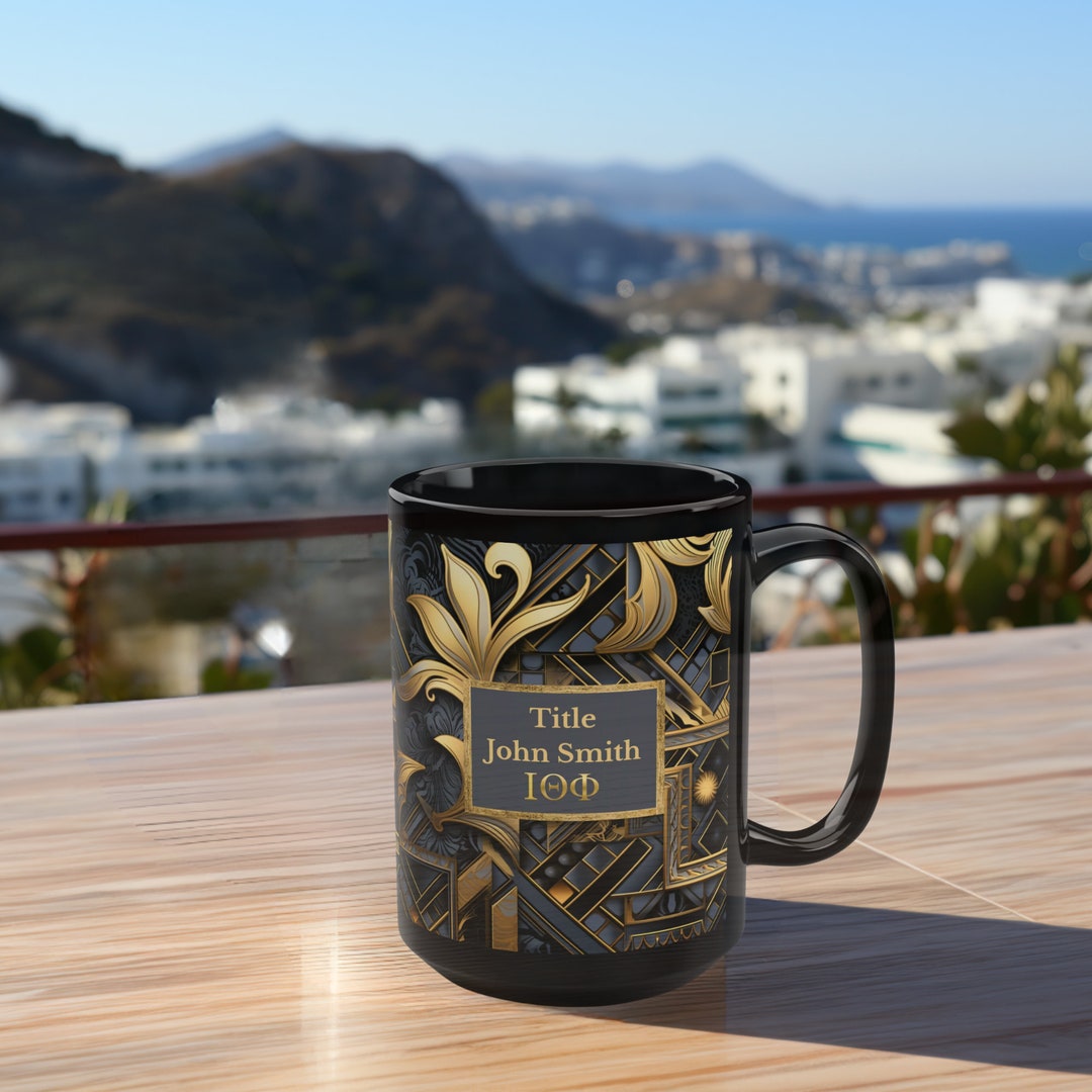 Personalized With GREEK Letters Mug That is Black and Gold Mug. - Etsy