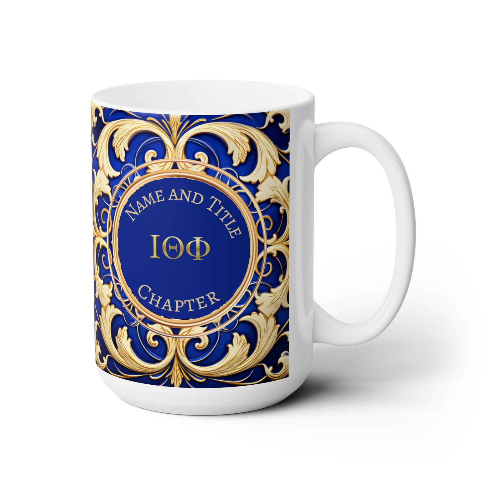 Personalized Mug With GREEK Letters for Fraternity or Sorority. Royal ...