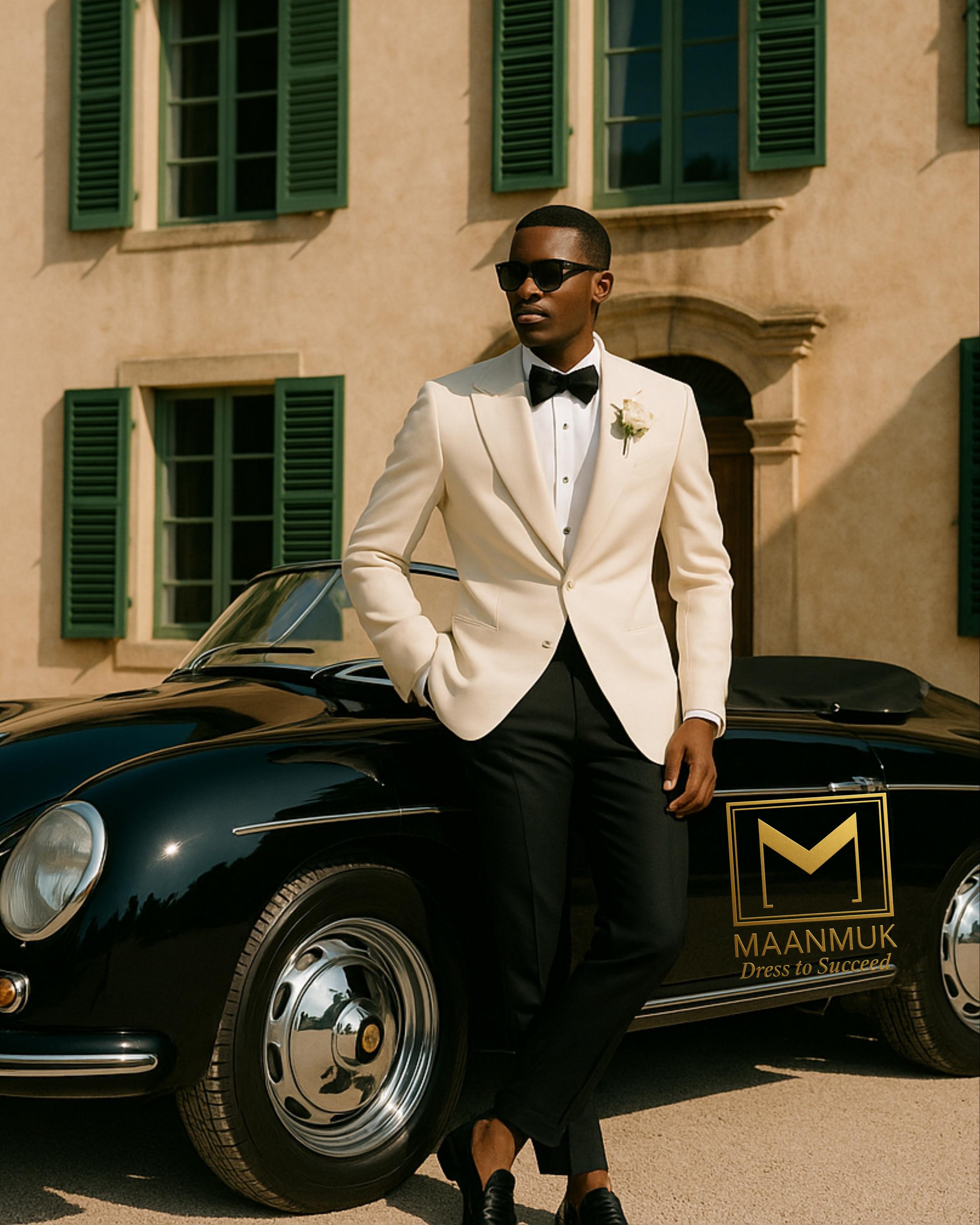 Elegant Cream Tuxedo: Slim Fit Wedding Groom Suit - Black Pants - Etsy