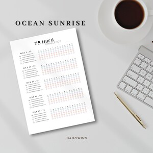 PRINTABLE 75 Hard Challenge Habit Tracker Digital Download 75 Day ...