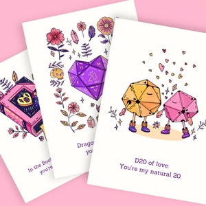 DND Valentines Card, Set of 3 Cards, Dnd Valentines Day, Dnd Player ...