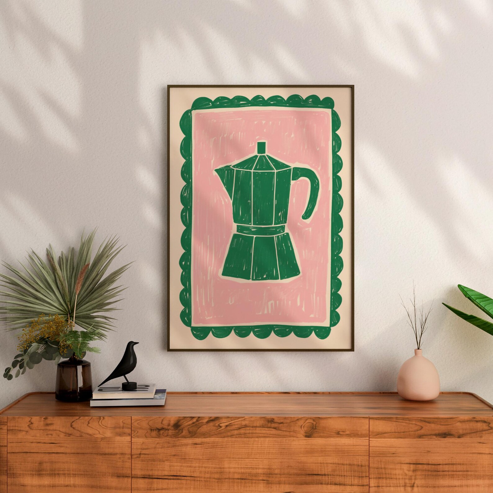 Moka Pot Art Print, Coffee Maker Printable Wall Art, Handdrawn Coffee ...